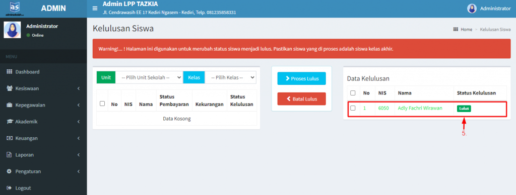 2.4 Cara Proses Kelulusan | Akademik – Pusat Tutorial AdminSekolah.net