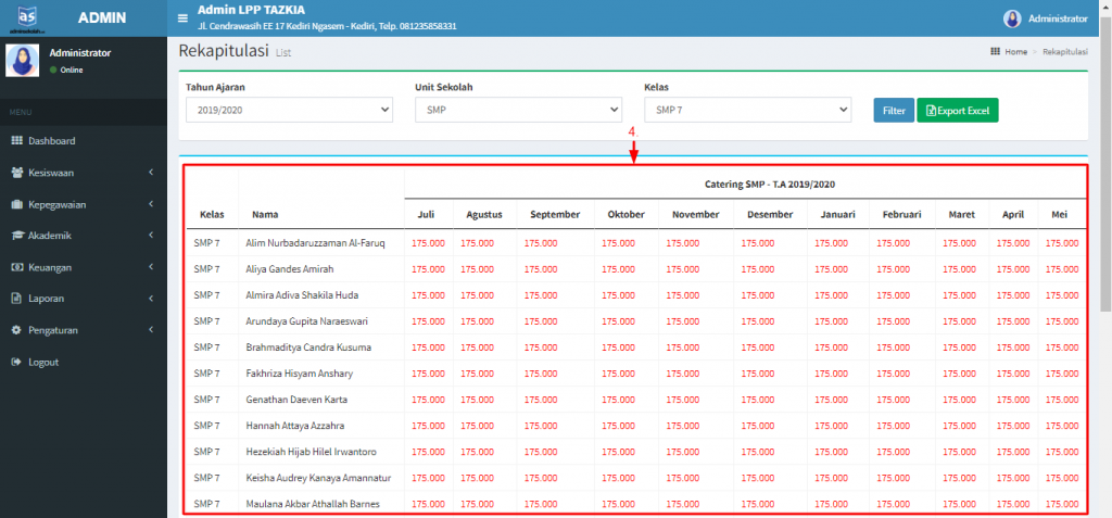 6.4 Cara Rekap Pembayaran | Laporan – Pusat Tutorial AdminSekolah.net